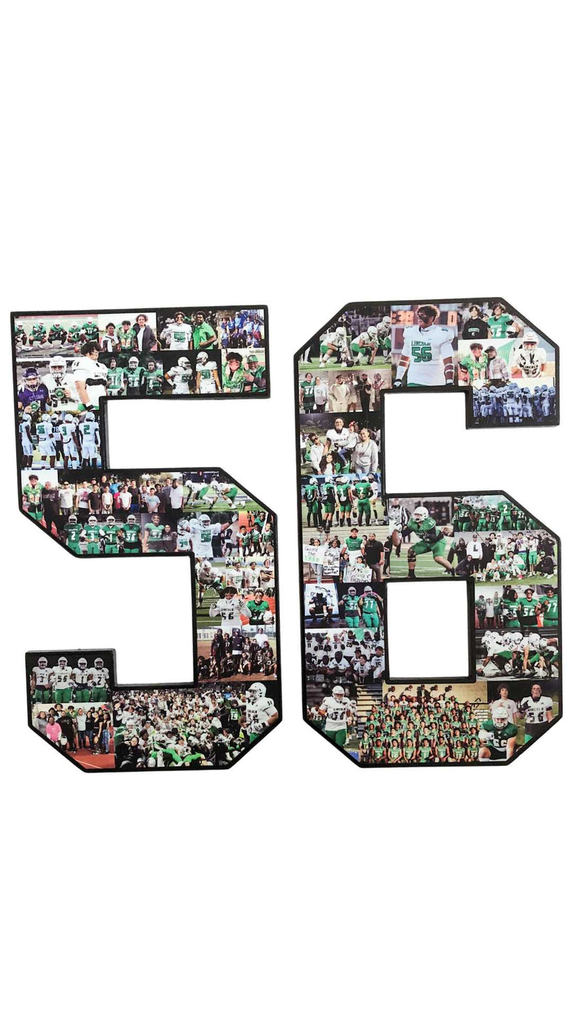 15 Inch Football Senior Night Collage Gift | "Amazing!" – Collage and Wood