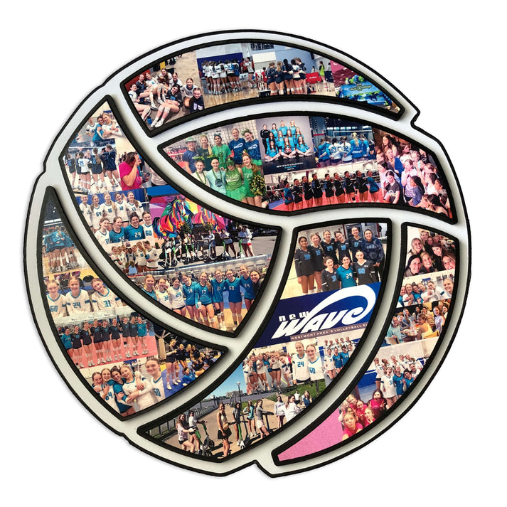 15 inch Volleyball Collage Gift | "Made to Perfection!" – Collage and Wood