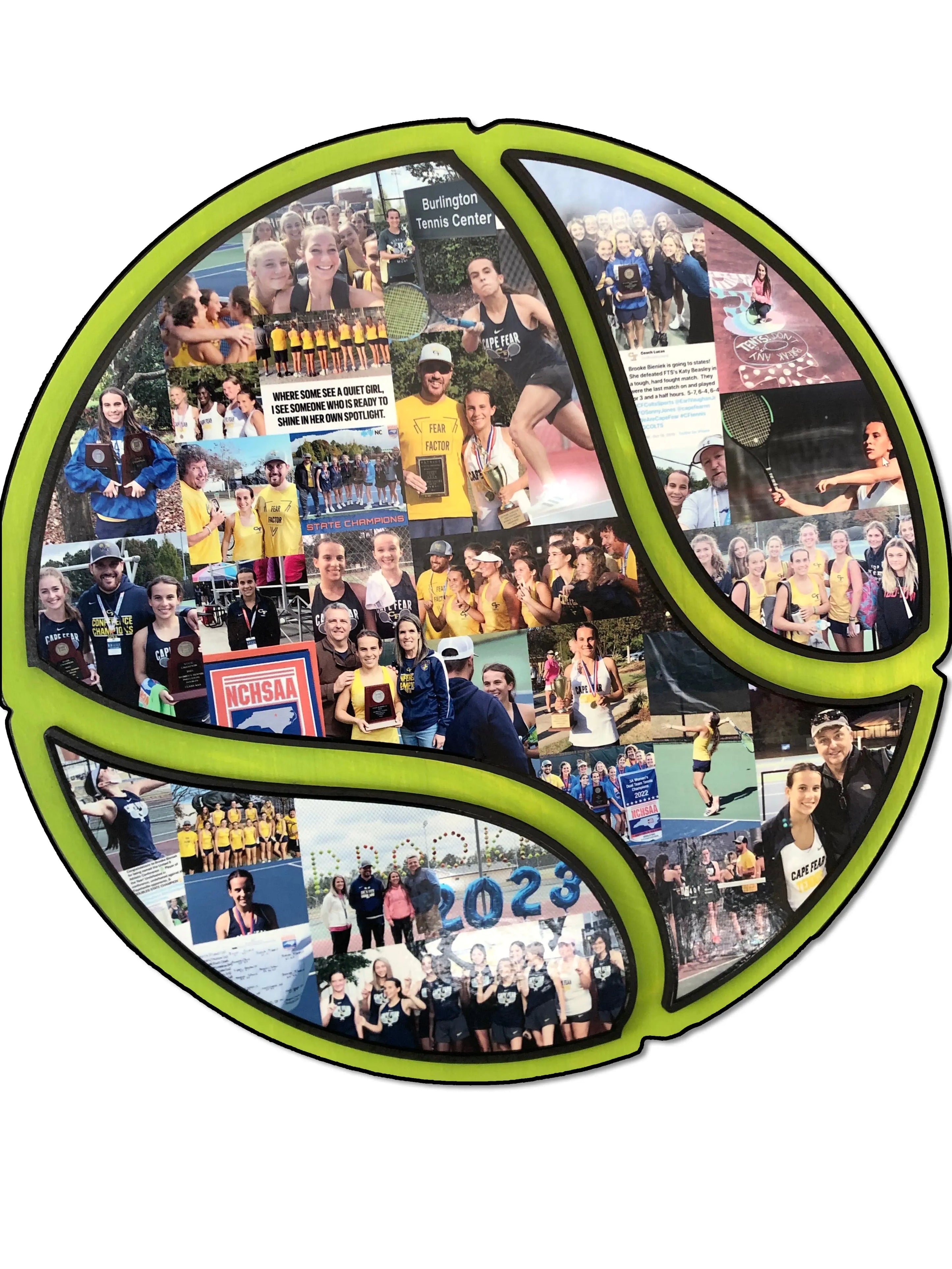 15 inch Tennis Player Gift | "She was so surprised!" – Collage and Wood